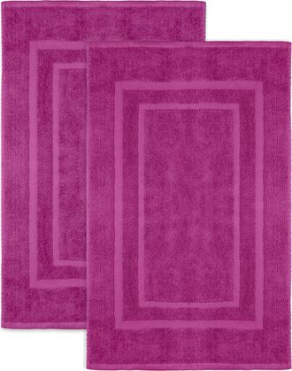 NatureMark 2er Pack Badvorleger Badematte | Premium Qualität | 100% Baumwolle | 50 x 80 cm | Duschvorleger Duschmatte Doppelpack | Farbe: Pink