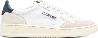 Autry Medalist Low suede logo leather sneakers - Wei&szlig;