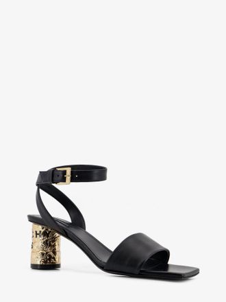 Givenchy Womens Heeled Sandals Tape Leather Black