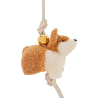 Loewe Bijou de sac corgi en feutre et cuir de veau