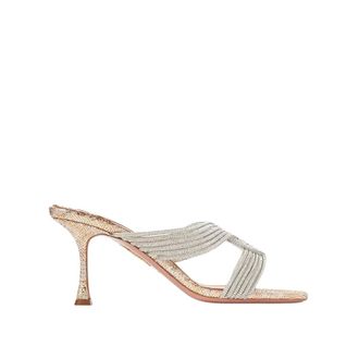 Aquazzura Femme, Chaussures, Gris, Taille: 36 1/2 EU Mules M&eacute;talliques avec D&eacute;tails Gasmid