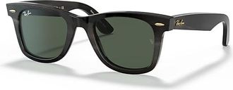 Ray-Ban Original Wayfarer Horn Sonnenbrillen Dunkelbraun Fassung Grün Glas 50-22