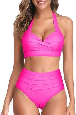 Generic Ensemble bikini sexy et &eacute;l&eacute;gant pour femme - Deux pi&egrave;ces - Col en V - Triangle - Push Up - Bikini de plage - Maillot de bain ventre plat - Haut de bik