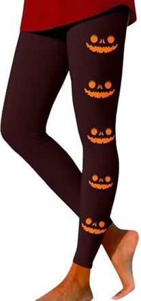 Generic Legging de sport 2026 pour femme - Imprim&eacute; Halloween - Taille haute - Pantalon de yoga - Compression pour le fitness et la course &agrave; pied, marron, XXL