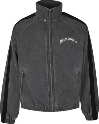 Palm Angels Veste de surv&ecirc;tement &agrave; logo imprim&eacute; et bandes lat&eacute;rales - Homme - Vestes - Gris - Taille: XL
