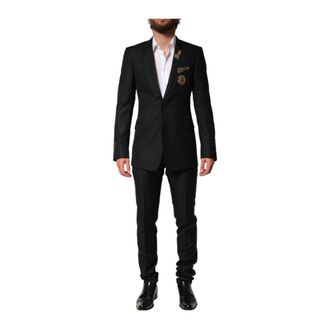 Dolce & Gabbana Homme, Costumes, Noir, Taille: XS Embellished Single Breasted 2 Pc Suit