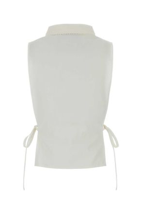 Miu Miu Collared Button-Front Shirt - White