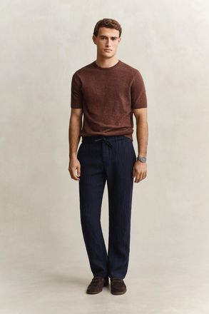 GANT Herren Gestreifte Leinenhose (XXXL) EVENING Blau