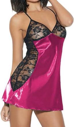 Generic Femme Lingerie Sexy Ensemble Col V Sein Nu String Biefs Ouvert Teddy Dos Ouverte Babydoll Coquine Hot Combinaison Bralette