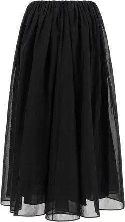 Brunello Cucinelli Cotton Organza Skirt - Black
