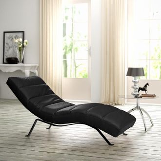 Studio Copenhagen home24 Relaxliege Kasson Schwarz Microfaser Bice Schwarz 172 x 96 x 68cm