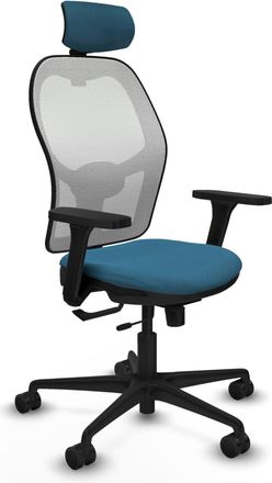 Piqueras y Crespo Ergonomischer Stuhl mit Lendenwirbelst&uuml;tze mit 3D-Armlehnen und h&ouml;henverstellbarem Kopfteil, ausgestattet mit Syncro/Traslack und injiziertem Schaum. 