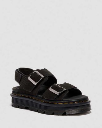 Dr. Martens Su&egrave;de Zebzag Wildleder Sandalen in Schwarz, Gr&ouml;&szlig;e: 36
