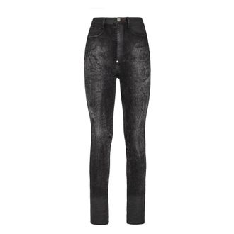 Philipp Plein Denim Super High Waist Jegging Iconic - - Jeans - Damen - Schwarzk - W28