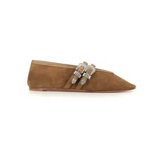 Le Monde Beryl Femme, Chaussures, Beige, Taille: 39 EU Sandale en daim avec boucles argent&eacute;es