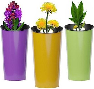 Koala Spain (3 St&uuml;ck) Mataly Gartenvase Gelb Gr&uuml;n Lila