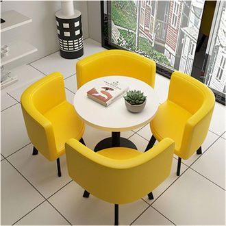 Generic Modernes Tisch- und Stuhlset, 5-teiliger Bartisch und 4 Stuhlset, runder Konferenztisch, hohe Tragf&auml;higkeit, for Caf&eacute;, B&uuml;ro und Wohnzimmer( 12)