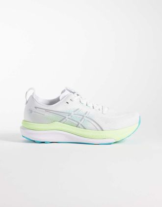 Asics Gel-Kayano 33 baskets de running blanches et bleu aqua