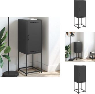 vidaXL Highboard Schwarz 36x39x107 cm Stahl - Industrielles Design - Hochschrank - Regal - Aufbewahrung - Wohnraum Dekoration