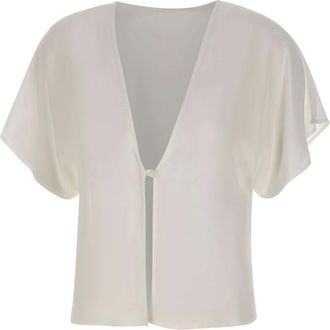 Kaos Kaos, Femme, Blouses et Chemises, Blanc, Taille: 38 FR V-neck Shrug