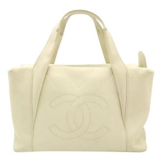 Chanel Pre-owned V Stitch Leder Tote Bag - - Pre-owned - Damen - Beige - ONE SIZE