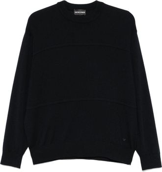 Emporio Armani Pullover mit gestreiftem Einsatz - Blau