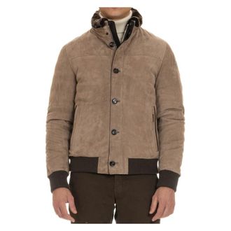 Moorer Taube Graue Wildleder Steppjacke - - Jackets - Herren - Grau - 2XL