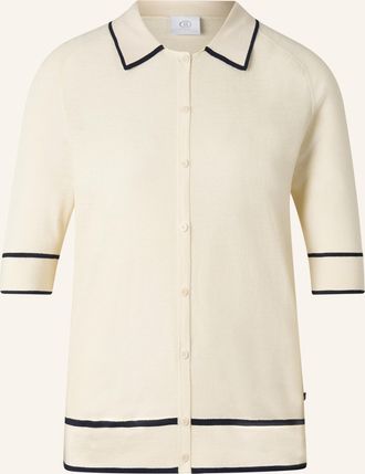 Bogner Seiden-Strickjacke Peaches weiss
