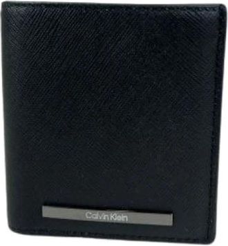 Calvin Klein Homme, Accessoires, Noir, Taille: ONE Size Modern Bar Trifold 6Cc W/Coin