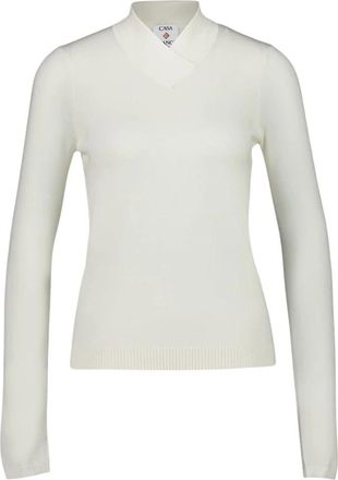 Casablanca Femme, Pulls, Blanc, Taille: 38 FR Pull en Laine M&eacute;rinos &agrave; Col Ch&acirc;le H
