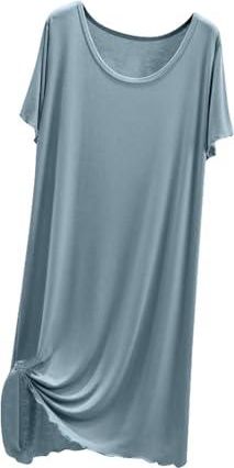 Generic Robe amincissante d&eacute;t&eacute; 2026 l&eacute;g&egrave;re &agrave; col rond d&eacute;contract&eacute;e pour la maison, coupe ample, manches courtes, maxi pour femmes, v&ecirc;tements de nuit polyvalen