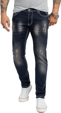 Rock Creek Rock Creek M21 Pantalon en jean stretch pour homme Coupe basique ajust&eacute;e Taille W29 &agrave; W40, 36W x 32L