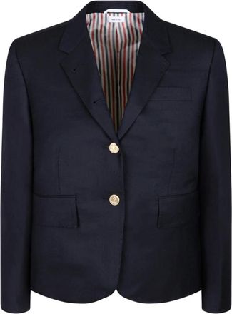 Thom Browne Femme, Vestes, Bleu, Taille: 36 FR Super 120s Twill Sportcoat