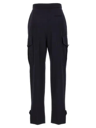 Alexander McQueen Womens Blue Wool Cargo Pants