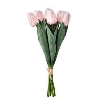 Mikasa Mikasa K&uuml;nstliche Tulpen, k&uuml;nstliche Blumen, rosa Tulpenstiele mit Gr&uuml;n, Set mit 7 realistischen Kunststoff-Seidenblumen, gef&auml;lschter Tulpenstrau&szlig; f&uuml;r
