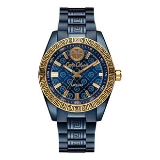 Carlo Colucci Runde Edelstahl Uhr - - Accessories - Herren - Blau - ONE SIZE