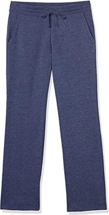 Amazon Essentials Pantalon de Survêtement Droit avec Cordon de Serrage pour Femmes, en Polaire (Disponible en Grande Taille) Femme, Bleu Marine Chiné, XXL