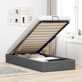 vidaXL Cadre de lit ottoman sans matelas gris fonc&eacute; 80x200 cm tissu Vidaxl
