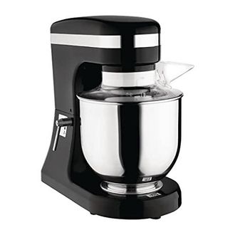 Buffalo Batteur planetaire 270 W 7 litres, noir, batteur sur socle, mélangeurs pour la cuisson, batteur, fouet et crochet pétrisseur, vitesse continue, CP921