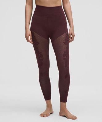 lululemon Legging 7/8 RevealKnit Floral taille haute pour Femmes - Violet - Taille 14