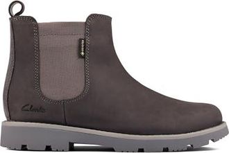 Clarks HeathSeaGTXK Bottine Chelsea, Dark Grey Lea, 33.5 EU