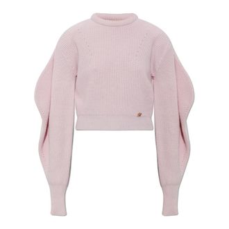 Blumarine Wollpullover mit Schulterpolstern - - Knitwear - Damen - Rosa - M