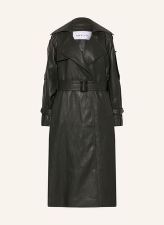 Mrs & Hugs Mrs & Hugs Trenchcoat In Lederoptik gruen