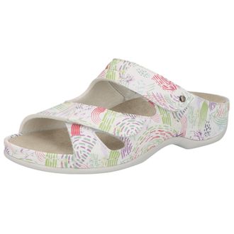 Berkemann Janna Bequeme Damen Pantolette Leder mit herausnehmbarem Fu&szlig;bett, Stretcheins&auml;tzen und Klettverschluss, Damenhausschuh Sandale