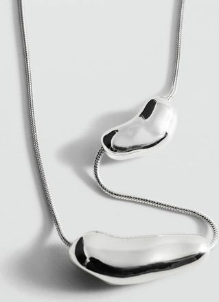 Mango Collier pi&egrave;ces m&eacute;talliques irr&eacute;guli&egrave;res argent - Femme - Taille unique - MANGO