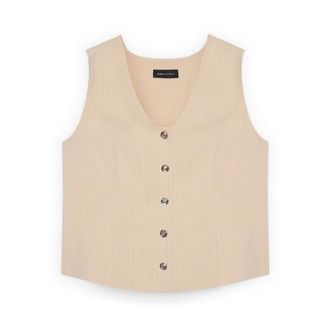 Fiorella Rubino Weste mit Schmuckkn&ouml;pfen - - Jackets - Damen - Beige - 5XL
