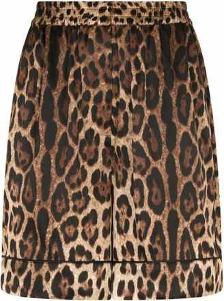 Dolce & Gabbana Femme, Jupes, Multicolore, Taille: 36 FR Pantalon de pyjama en satin imprim&eacute; l&eacute;opard
