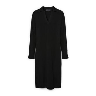 Elena Miro Viskose-Garn-Kleid - - Dresses - Damen - Schwarzk - L