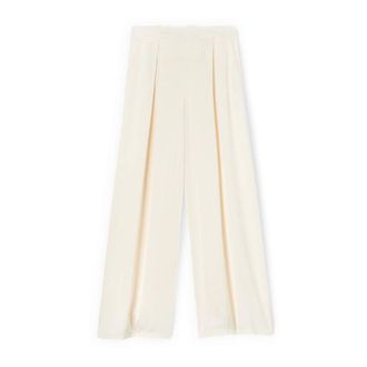 Motivi Femme, Pantalons, Beige, Taille: 42 FR Pantalon Palazzo en satin de viscose