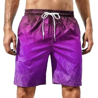 Generic HUIWDP Maillot de bain pour homme avec doublure en maille et poches lat&eacute;rales - S&eacute;chage rapide - L&eacute;ger - Cordon de serrage, violet, 3XL